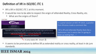 De jure standardization at ISO/IEC JTC 1/SC 24 and ISMAR | PPT