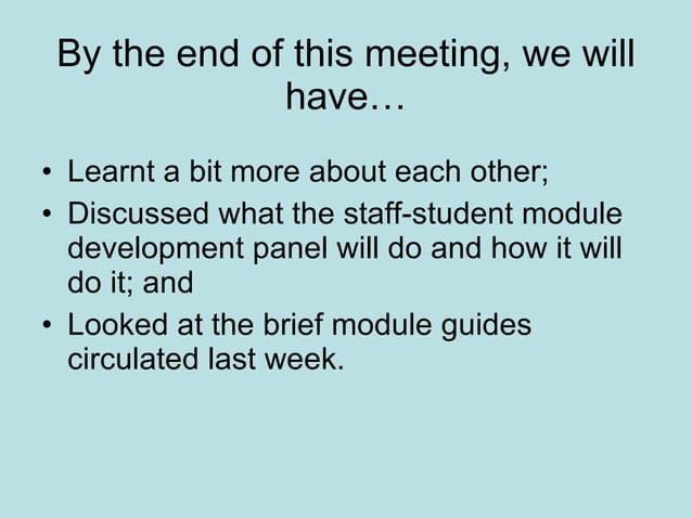 Staff-student module development panel welcome | PPT