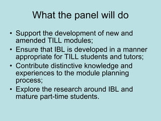 Staff-student module development panel welcome | PPT