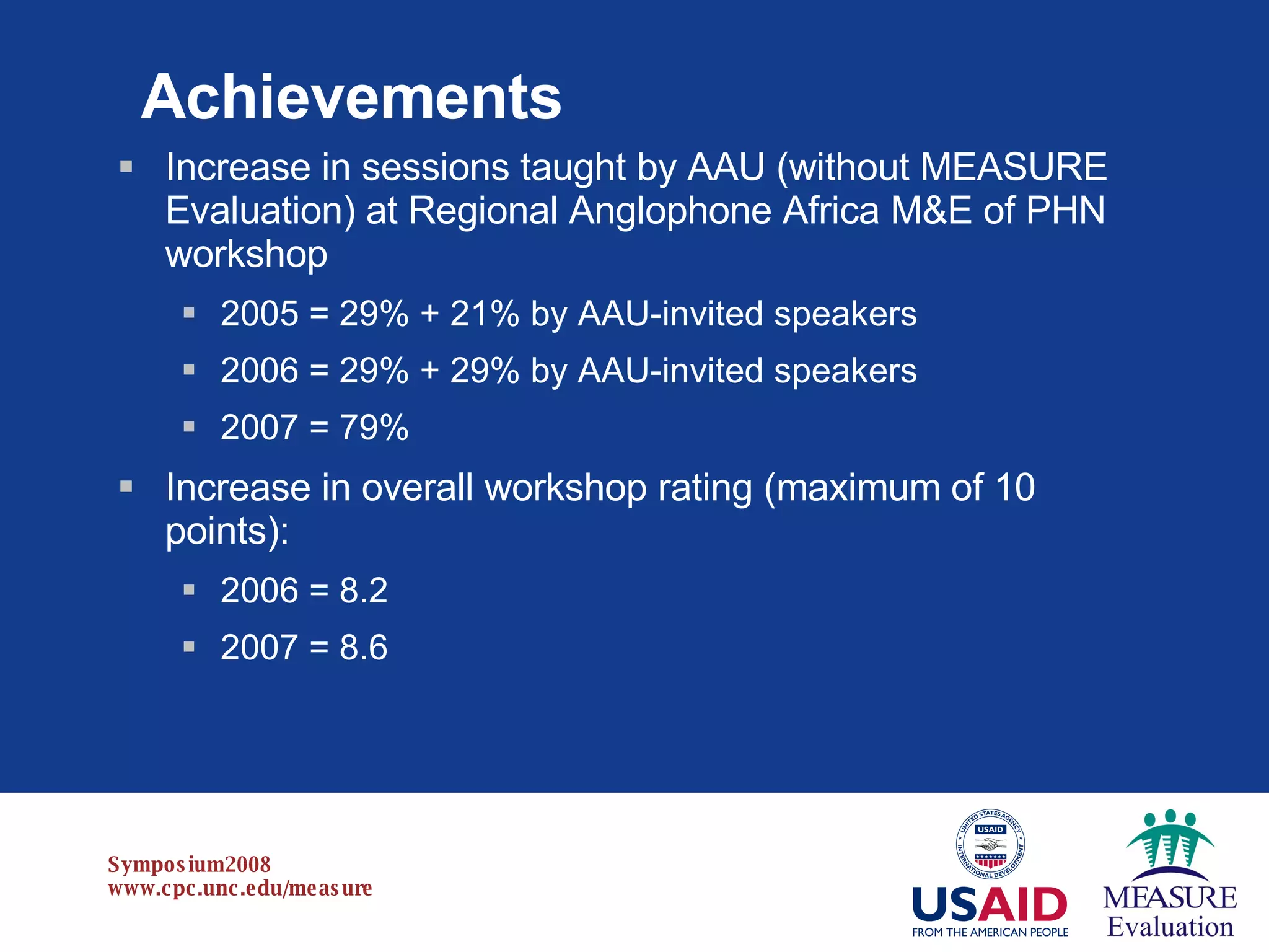 Building Institutional Capacity in M&E Training at Addis Ababa ...