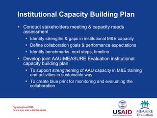 Building Institutional Capacity in M&E Training at Addis Ababa ...