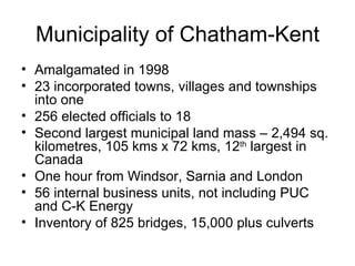 Culture, Economy, Community: A Cultural Plan for Chatham-Kent | PPT
