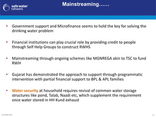 An approach to safe drinking water 'RWH'_Subhash (water.org)_2013 | PPT