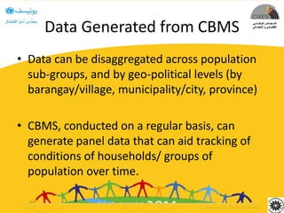 CBMS as a tool for promoting equity, PEP-Asia CBMS Network (Philippines ...