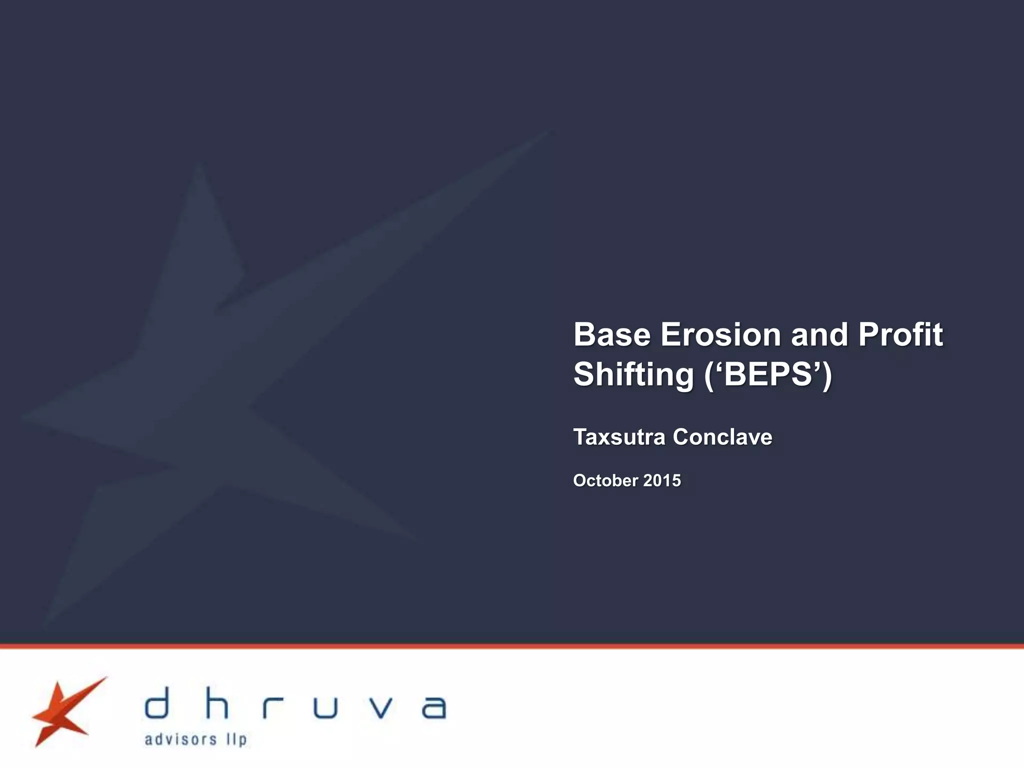 Panel 7 : Base Erosion & Profit Shifting (BEPS) | PPT