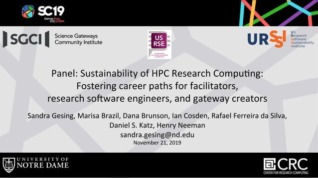 Sustainability of HPC Research Computing: Fostering career paths for facilitators, research ...