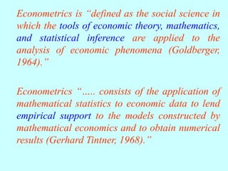panel cross time a discussion on the econometrics model | PPT