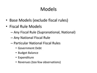 Fiscal Performance, Fiscal Rules, and Country Size | PPTX