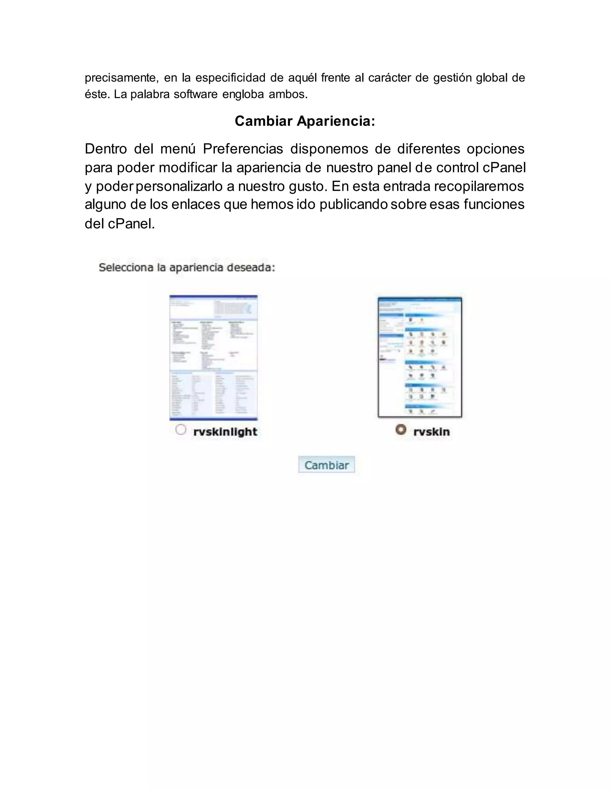 Panel de control | DOCX