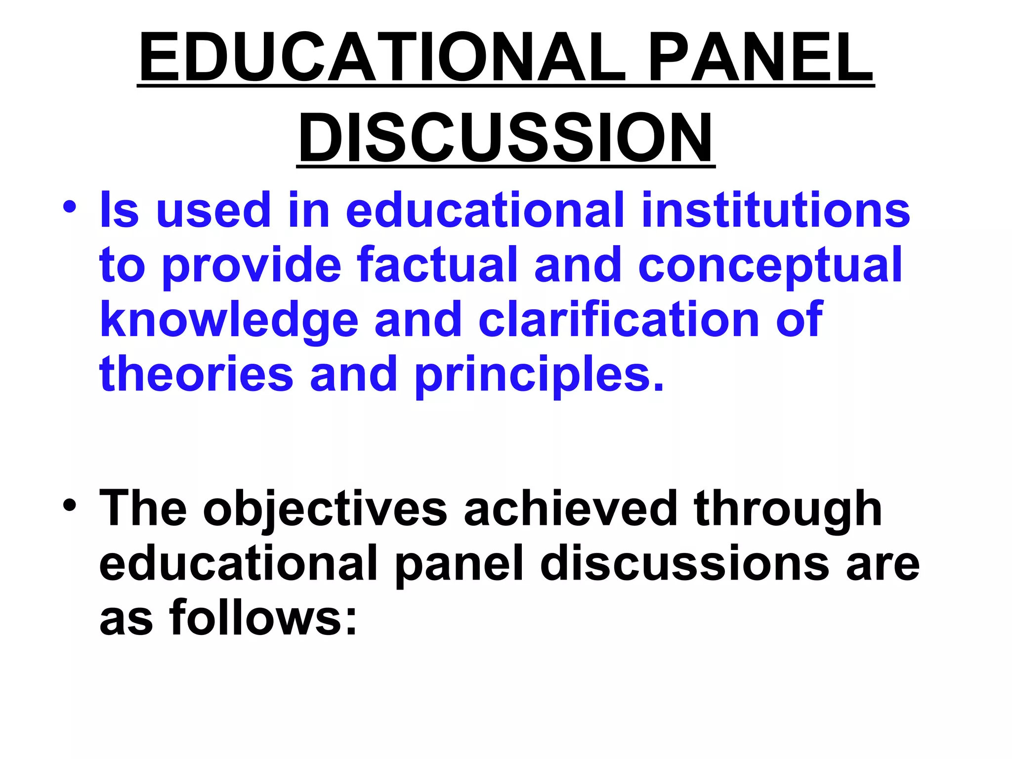 Panel Discussion | PPT