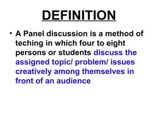 Panel Discussion | PPT