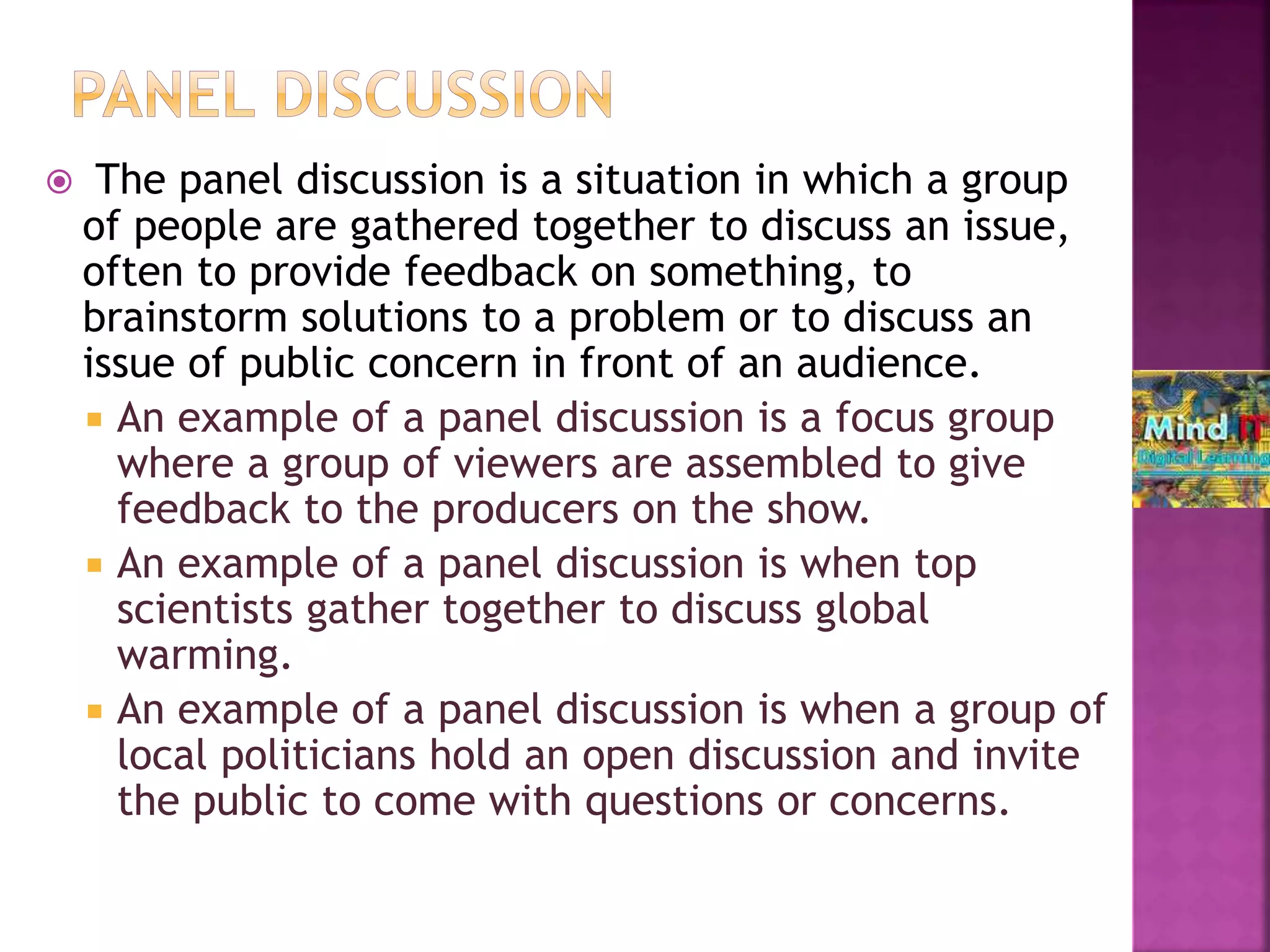 Panel discussion | PPT