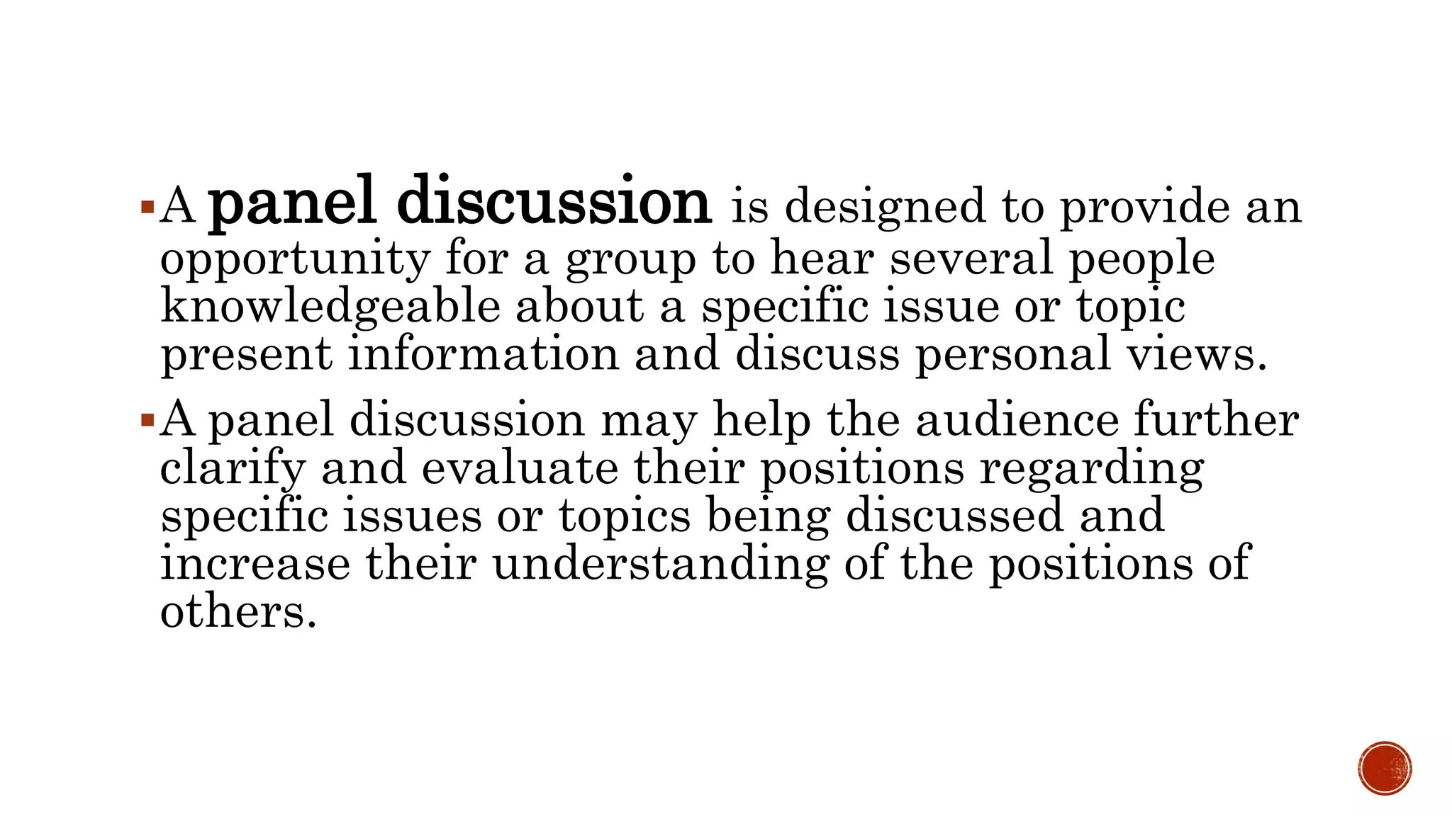 Panel discussion | PPTX