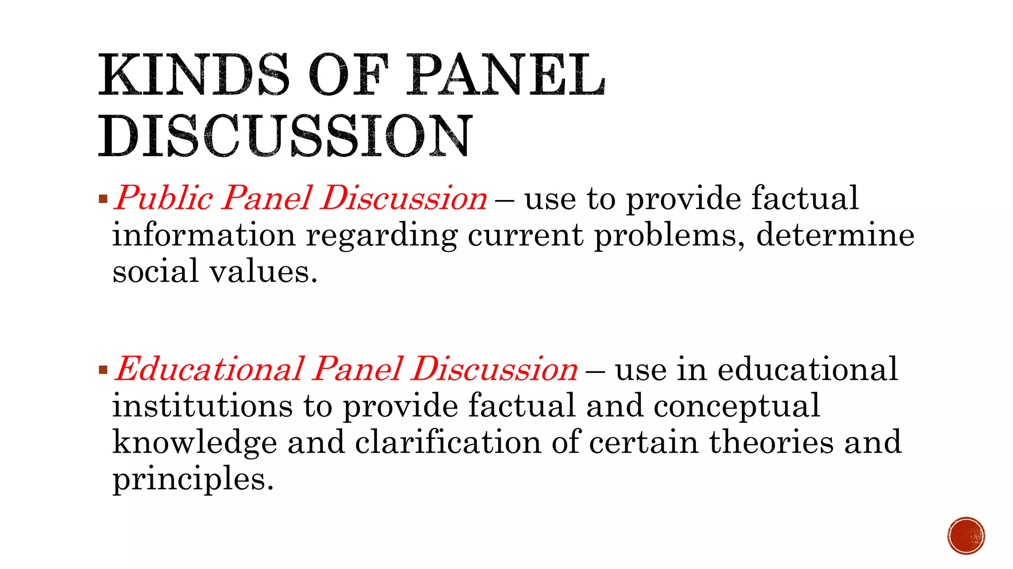 Panel discussion | PPTX