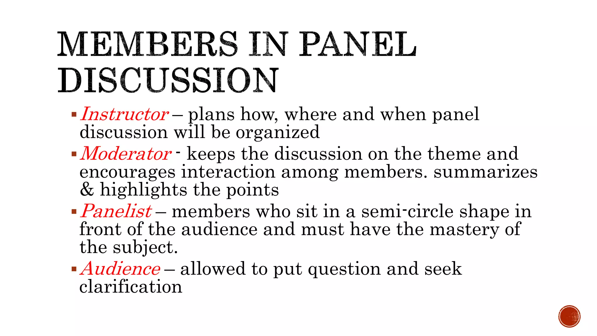 Panel discussion | PPTX