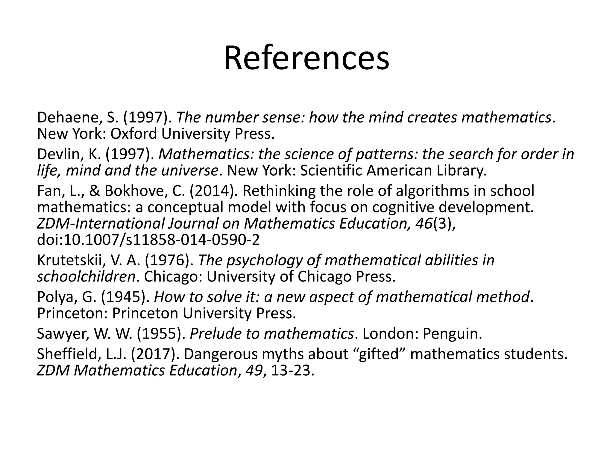 Gifted mathematics students in international perspective | PPT