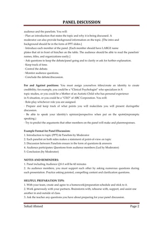 Panel discussion handouts by Sohail Ahmed Solangi | PDF