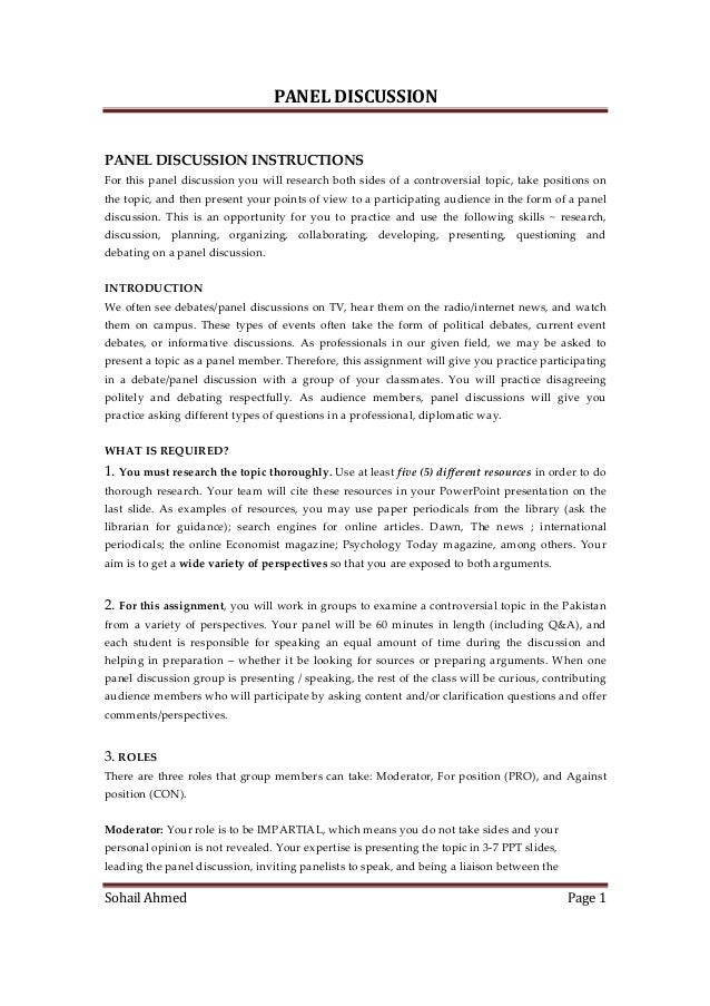 Panel Discussion Handouts By Sohail Ahmed Solangi panel-discussion-handouts-by-sohail-ahmed-solangi