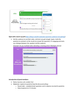Panel Discussion Moderator Guide - Nationwide | DOCX | Business Expos ...