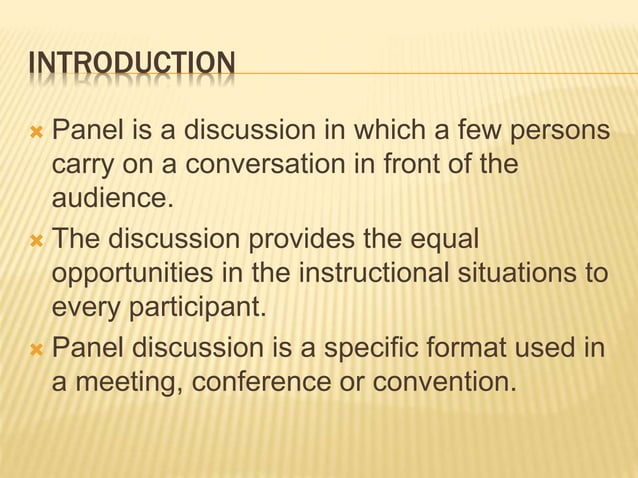 Panel discussion ppt | PPTX
