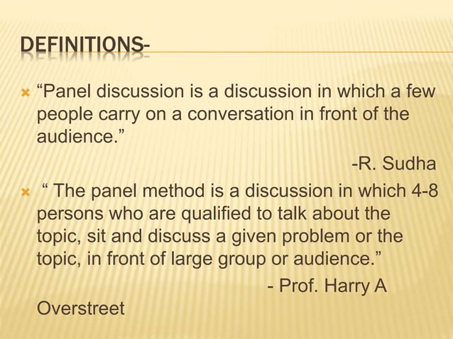 Panel discussion ppt | PPTX