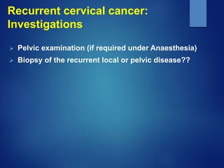 Panel discussion recurrent cervical cancer | PPTX