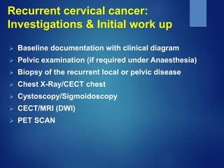 Panel discussion recurrent cervical cancer | PPTX