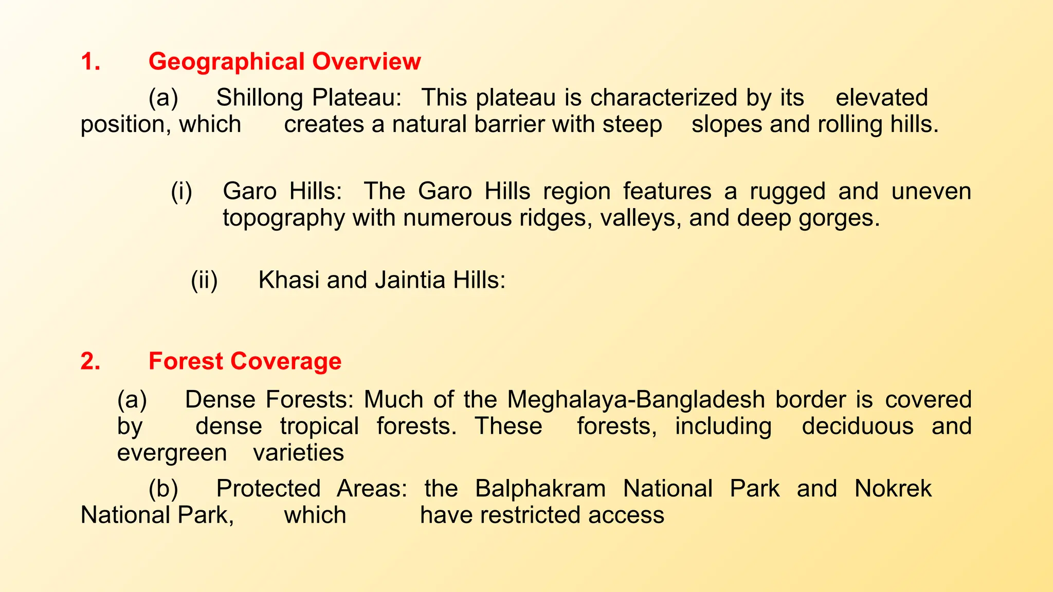 Salient aspect of Meghalaya border with Bangladesh | PPTX