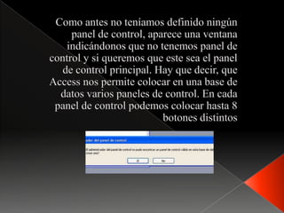 Paneles de control access | PPTX
