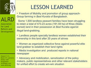 WOMEN’S ACCESS AND EFFECTIVE CONTROL OVER LAND IN BANGLADESH: HURDLES ...