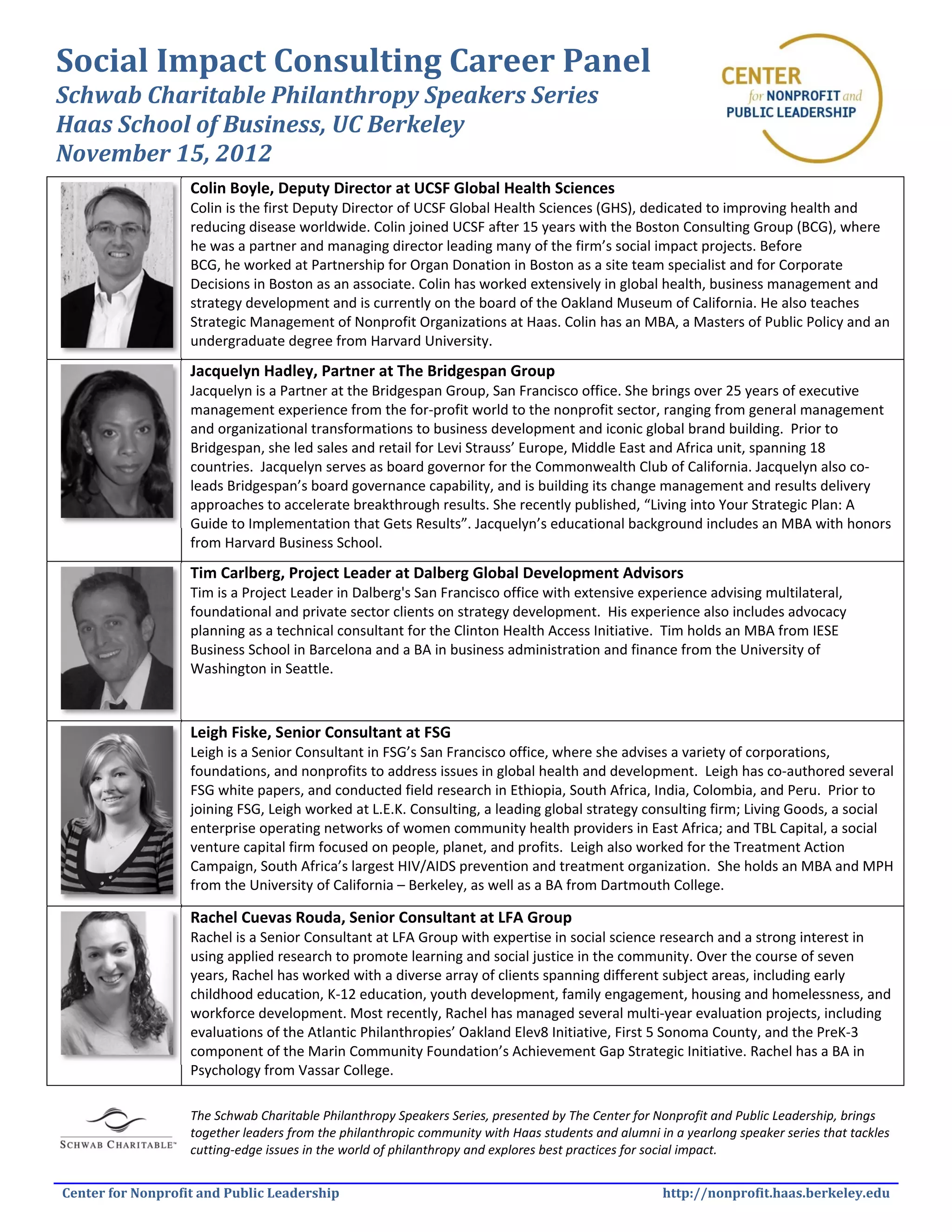 SI Panelists Bios | PDF