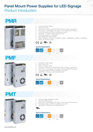 Delta Panel Mount Power Supplies for LED Signage Brochure (EN, JUN-2014 ...