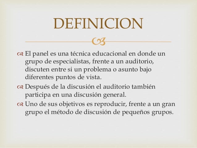 El Panel De Discusin
