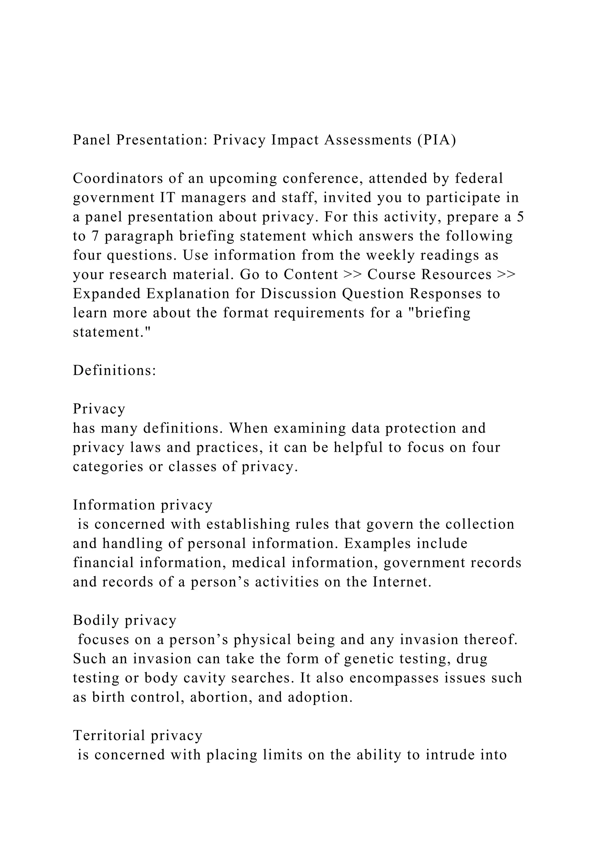 Panel Presentation Privacy Impact Assessments (PIA)Coordina.docx
