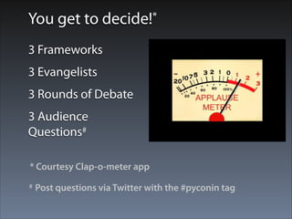 Pycon 2014 - Flask vs Django vs Web.py (PANEL) | PDF