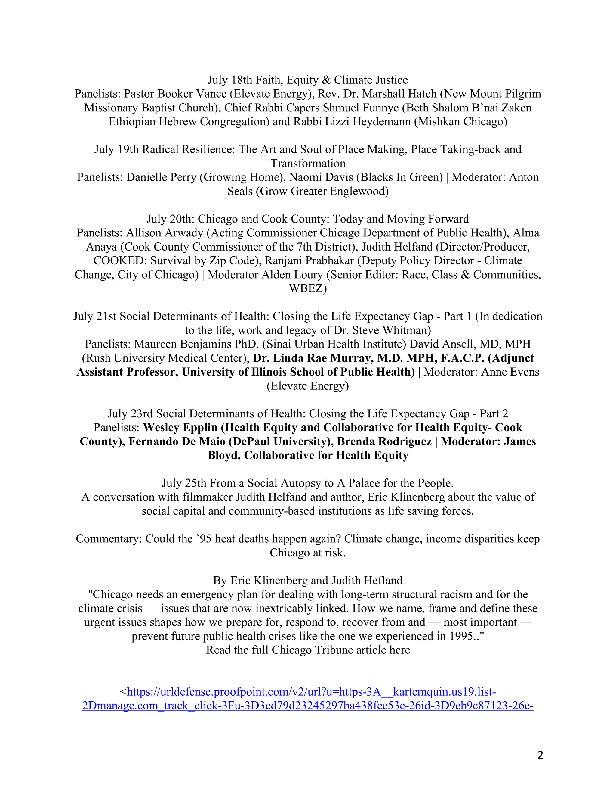 Chicago Panels Details COOKED documentary Film July 12-25, 2019 | PDF