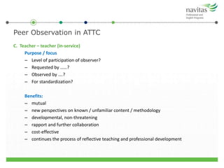 Panel Session: Approaches to Peer Observation in Navitas | PPT
