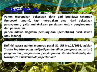 PANEN DAN PASCA PANEN TANAMAN PEKARANGANppt | PPT