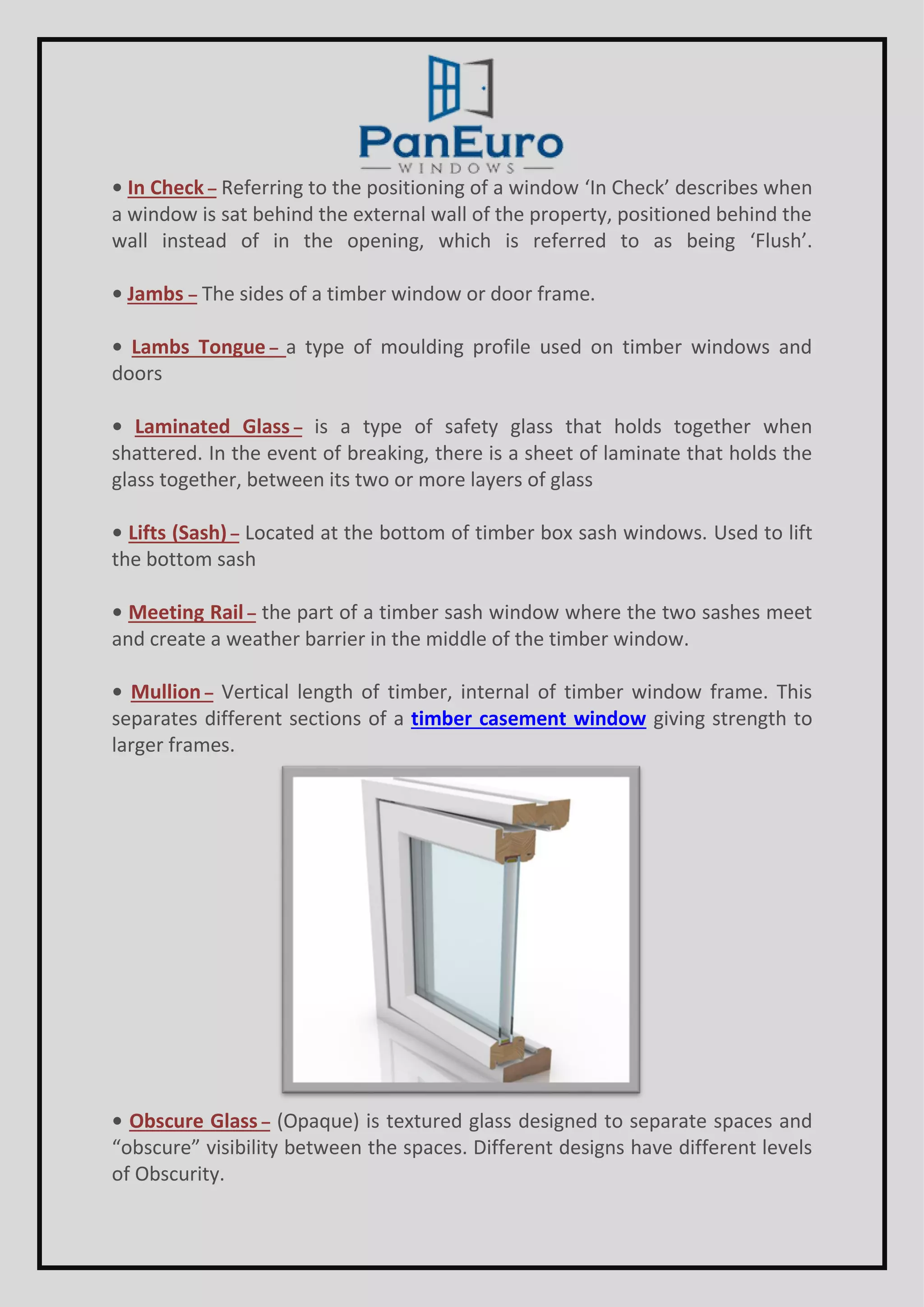 Timber Window and Door Glossary | PDF
