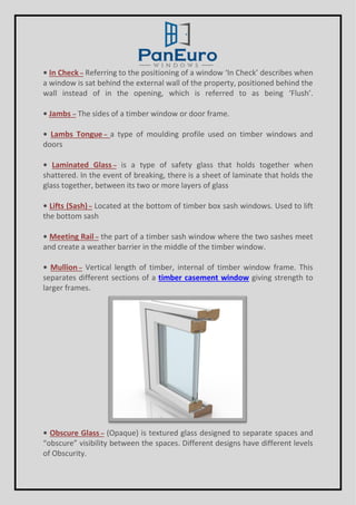 Timber Window and Door Glossary | PDF