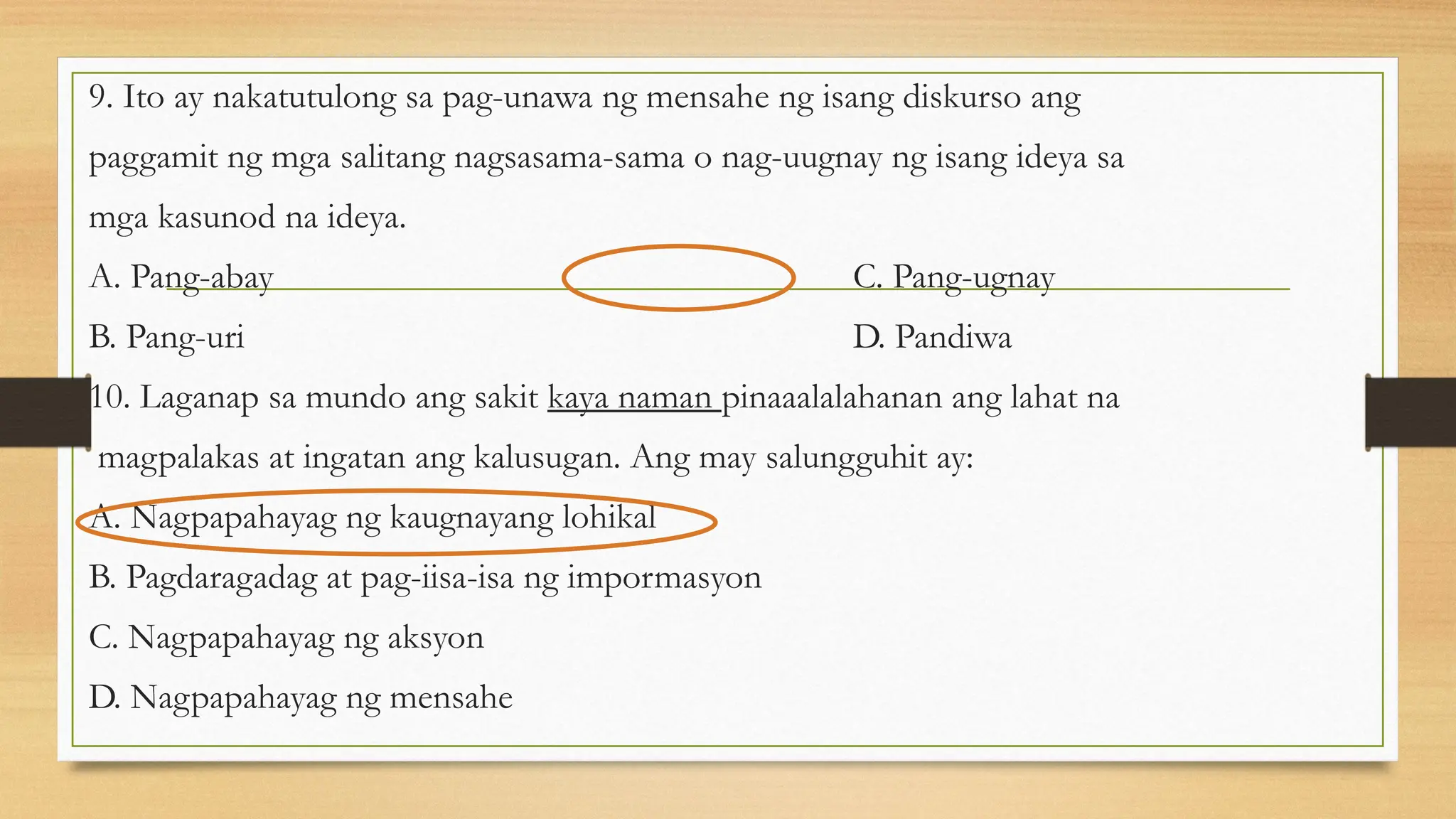 PANG-UGNAY ARALIN SA FILIPINO 10 FIRST QUARTER.pptx