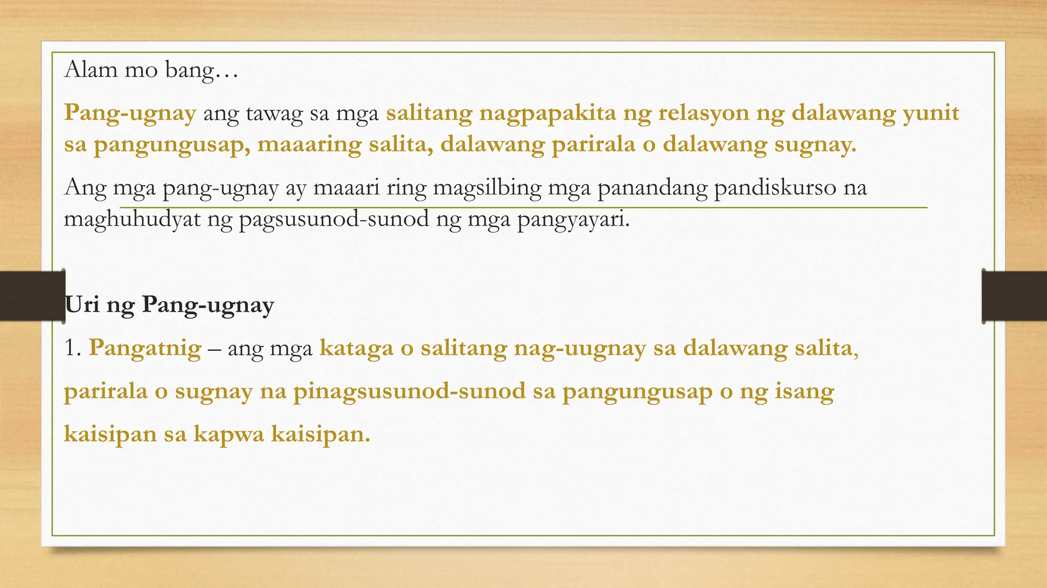 PANG-UGNAY ARALIN SA FILIPINO 10 FIRST QUARTER.pptx