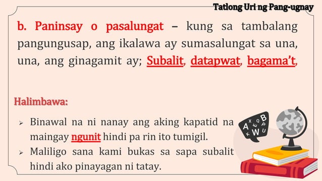 PANG-UGNAY - WK15.pptx May tatlong uri ng ang-ugnay | PPTX