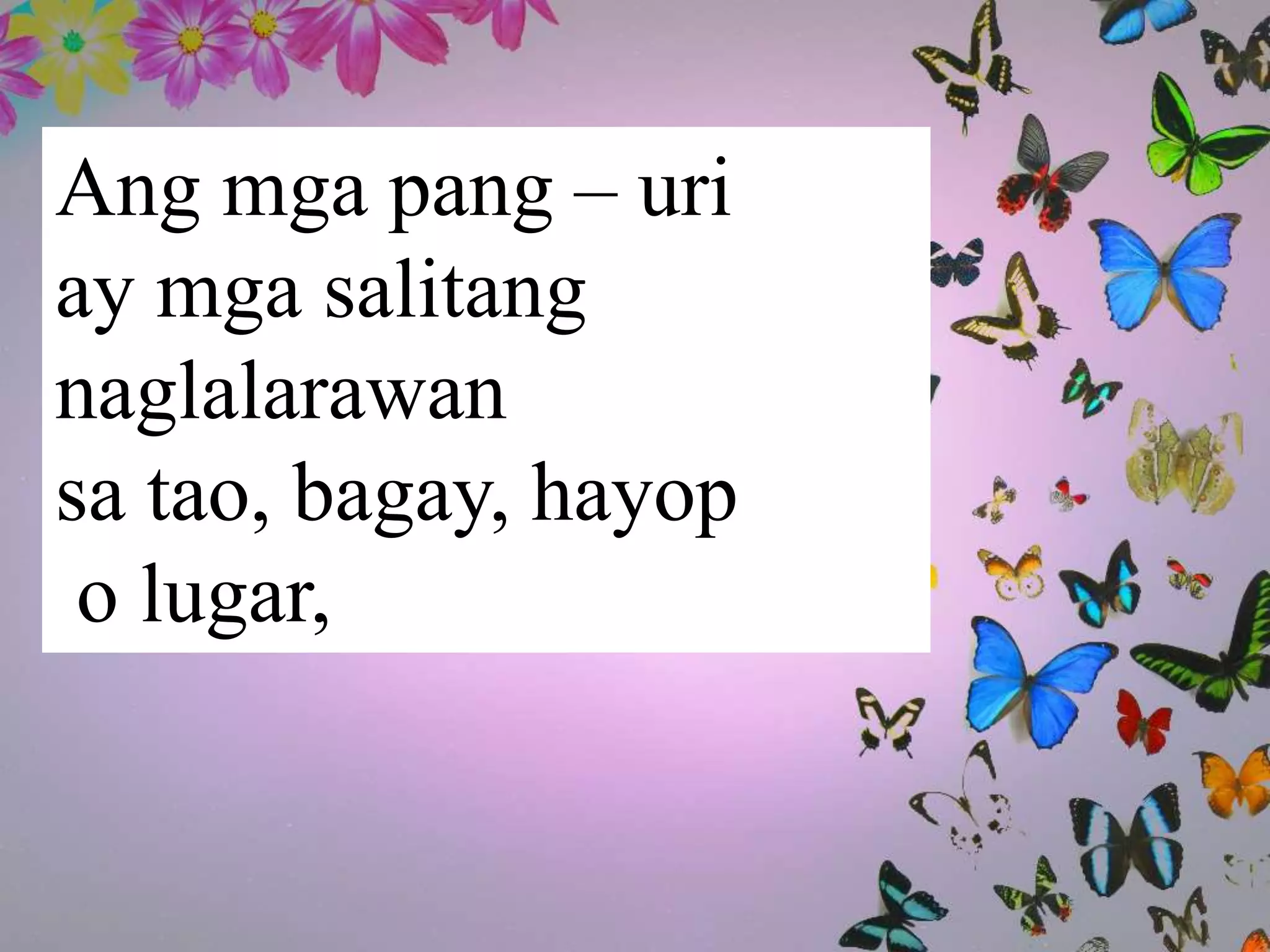 Pang uri (Panlarawan at Pamilang) | PPTX