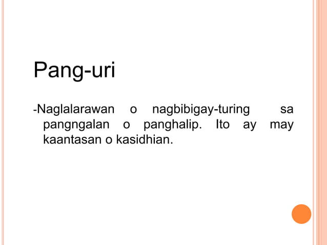 Pang uri.powerpoint presentation | PPTX
