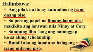 Pang-uring Pamilang-Pahalaga/Palansak -5 | PPTX