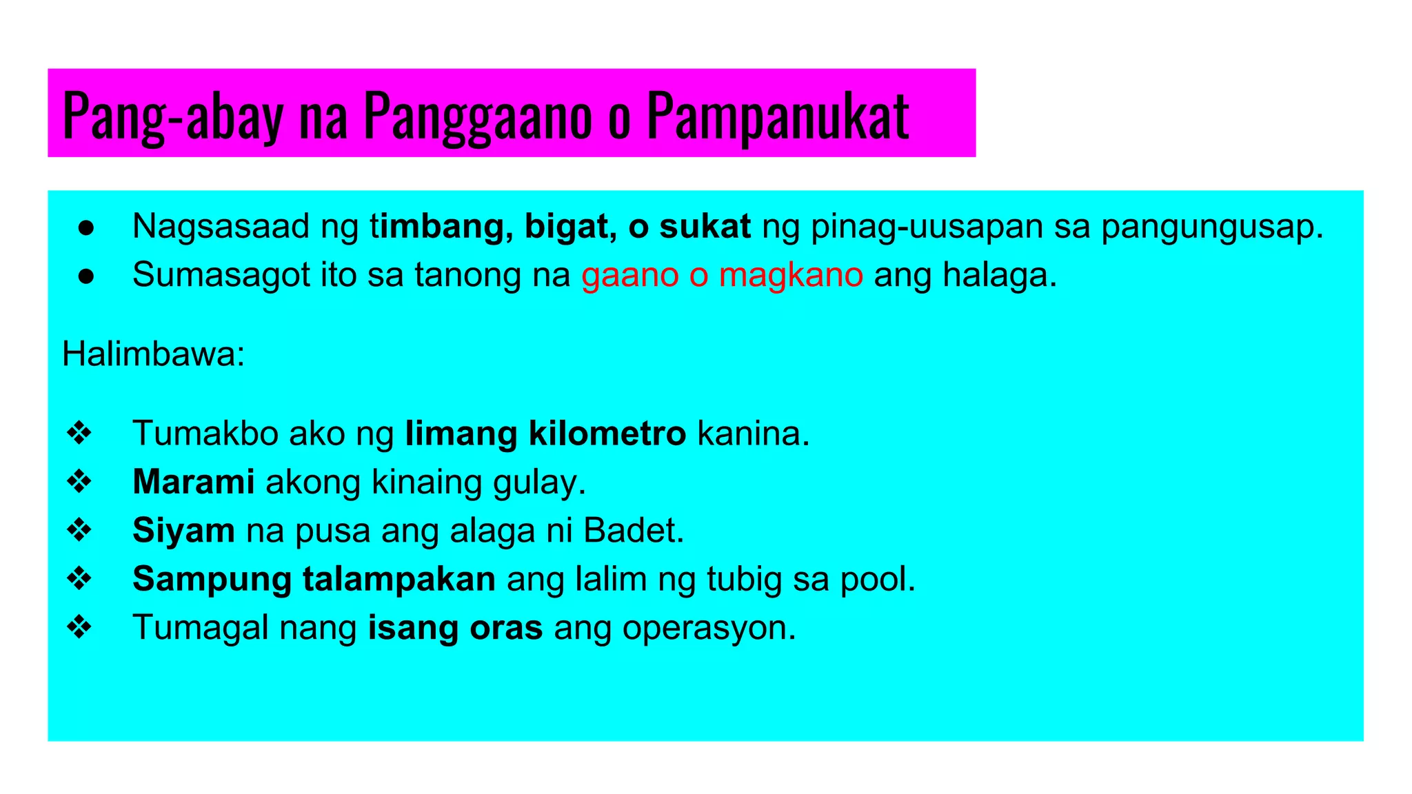 Pang abay pag-uulat | PDF