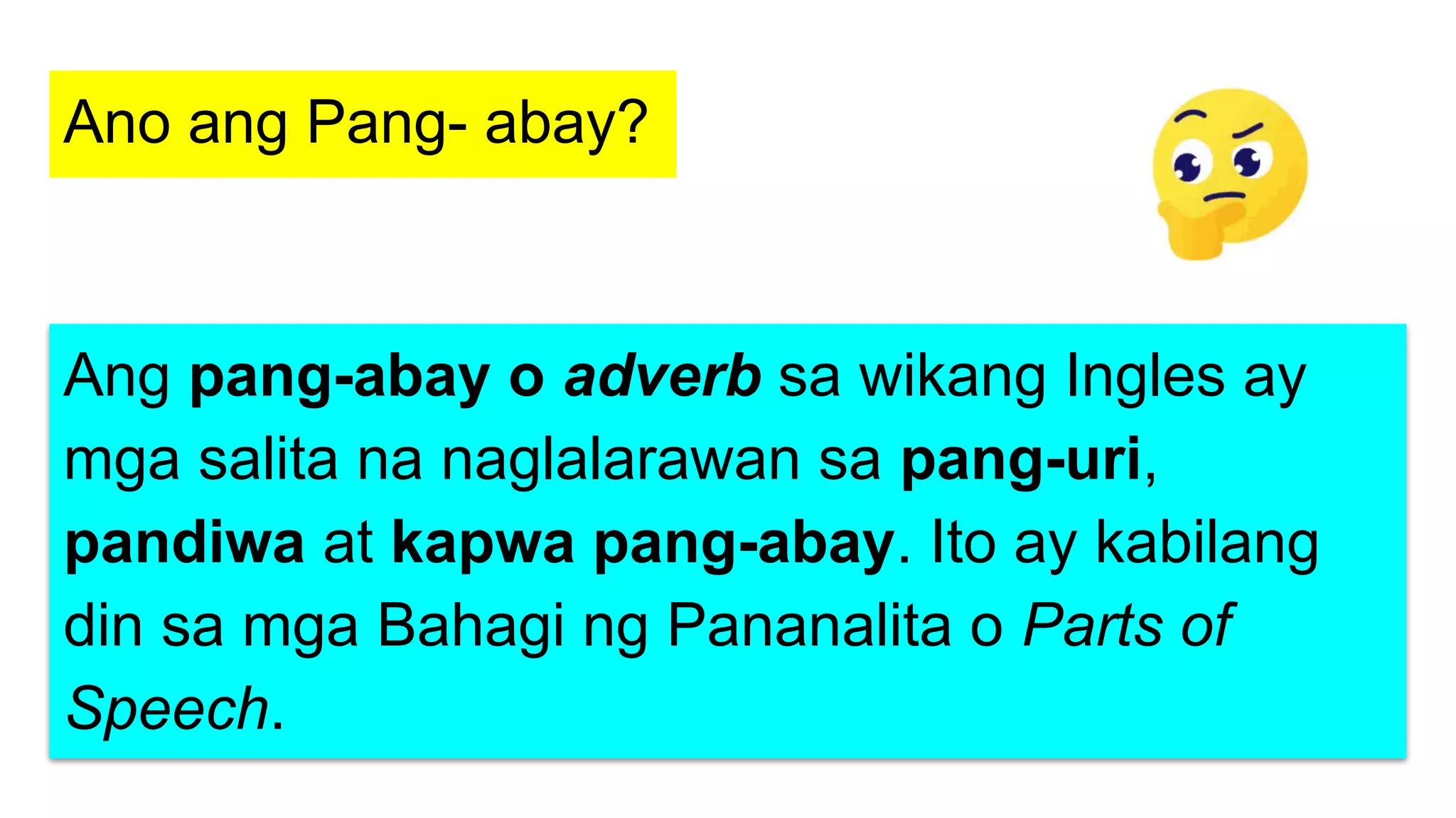 Pang abay pag-uulat | PDF
