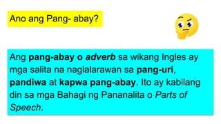 Pang abay pag-uulat | PDF