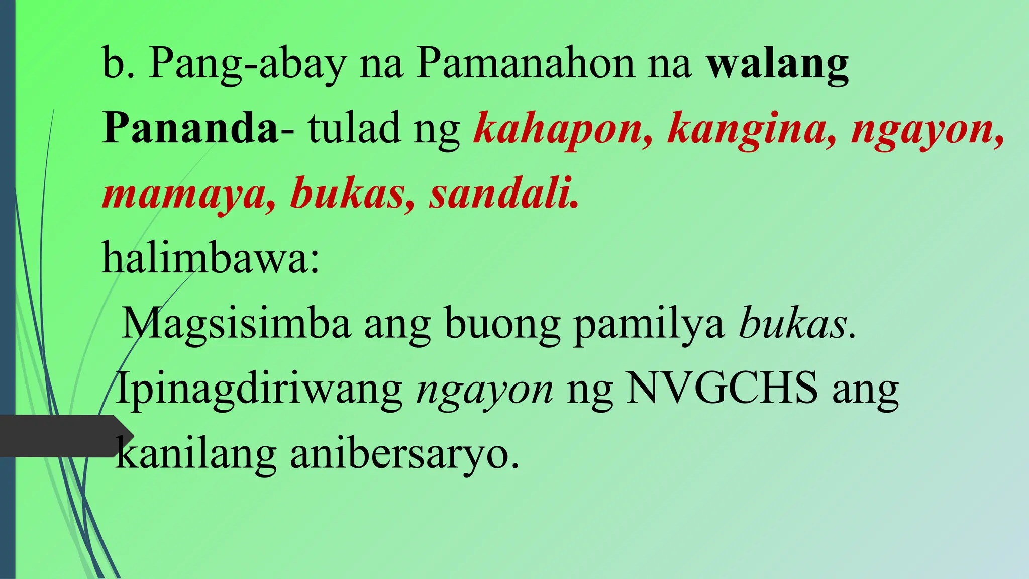 kahulugan ng pang-abay mga uri ng pang-abay at mga halimbawa ng pang ...